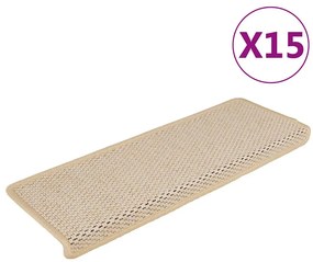 Samolepící nášlapy na schody vzhled sisal 15 ks 65x21x4 cm Berber 326893