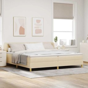 Postel s boxspringem s čelo Krémová 200 x 200 cm textil 3340302