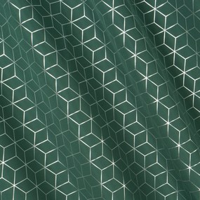 ZÁVĚS NA KROUŽCÍCH CUBE 140X250 CM TMAVĚZELENÁ
