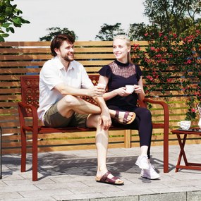 Outsunny 2místná zahradní lavička, lavička odolná proti povětrnostním vlivům, zahradní nábytek s opěradlem a područkami, lavička do parku s nosností …