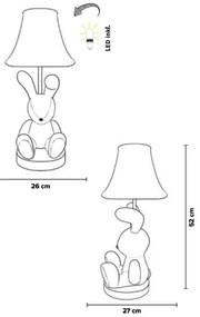 Happy Lamps - LED Dětská stolní lampa BENNY LED/5,4W/230V králík