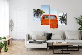 Vícedílný obraz Retro Auto Mezi Palmami Nedostatek Nedostatek Plátno Canvas 80x50