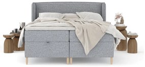 Šedá boxspring postel s úložným prostorem 160x200 cm Monpelli – Maison de Rêve