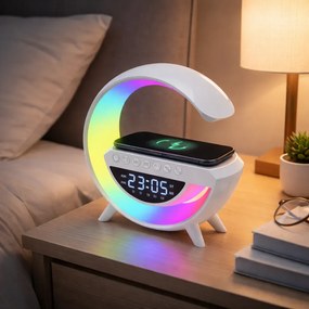 Zaparkorun LED Bluetooth reproduktor s lampičkou a bezdrátovou nabíječkou - BT-3401