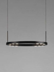 Matně černé hliníkové LED stmívatelné závěsné svítidlo ø 40 cm Lunette – Nova Luce