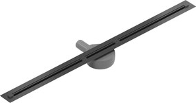 Mexen Flat Super Slim, super tenký odtokový žlab s 360° rotačním sifonem 80 cm, černá matná, 1751080