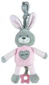Baby Mix Plyšová hračka s klipem a vibrací 25 cm králík růžová