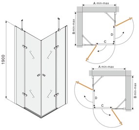 Sprchový kout MEXEN ROMA DUO 100x70 cm