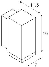 SLV 1003416 Enola Square S, venkovní nástěnné svítidlo LED 6W 3000/4000K, antracit, výška 16cm, IP65