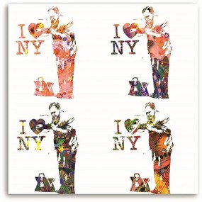 Gario Obraz na plátně Banksy nástěnná malba I love New York, koláž Rozměry: 30 x 30 cm