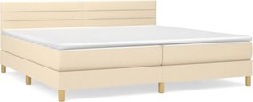 Box spring postel s matrací krémová 200x200 cm textil 3140726