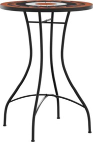Mozaikový bistro set terakotový a bílý železo a keramika 3216355