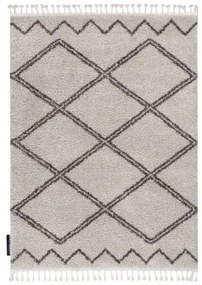 koberec BERBER ASILA B5970, krémovo hnědý střapce, Maroko Shaggy velikost 120x170 cm | krásné koberce cz