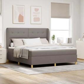 Postel s boxspringem s čelo Taupe 200 x 180 cm textil 3340771