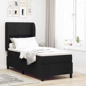 Postel s boxspringem s čelo Černá 80 x 200 cm textil 3340594