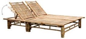 Zahradní lehátko pro dva s poduškami bambus,  3063945