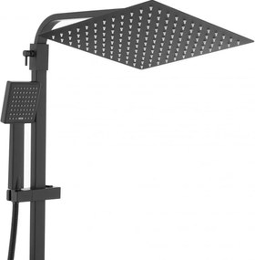 Erga Goba, sprchová souprava s termostatickou baterií a dešťovou hlavicí 30x30 cm, černá matná, ERG-YKA-BP.GOBA-THERM-30-BLK