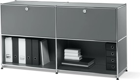 Tchibo - Kovová odkládací skříňka CN3 s přemístitelnými výklopnými dvířky, šedá