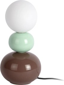 Keramická stolní lampa v mentolové barvě/hnědá (výška 26 cm) Firenze Pellet – Leitmotiv