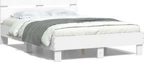 vidaXL Rám postele s čelem a LED osvětlením 120 x 200 cm [3207556] Barva: Bílá