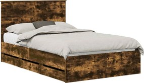 Rám postele s čelo Kouřový dub 120 x 200 cm Inženýrské dřevo 3411135