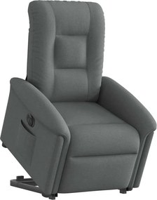 Elektrické zvedací polohovací křeslo tmavě šedé textil 3303275