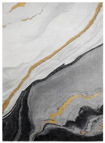 Dywany Łuszczów, Kusový koberec Emerald 1017 black and gold, 120x170, černobílá, kancelář