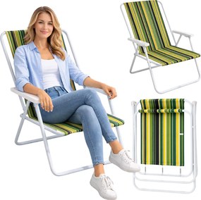 Verk Group Skládací plážová a zahradní židle s opěrkou – turistická a kempingová, lehká
