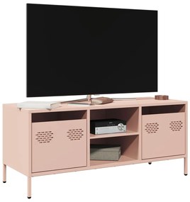 TV skříňka růžová 101,5x39x43,5 cm ocel válcovaná za studena