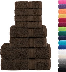8dílná sada ručníků Premium SOLUND hnědá 600 g/m² 137540
