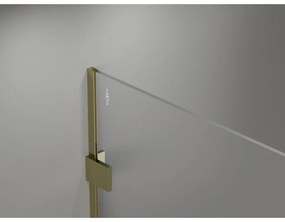 Mexen Lunar sprchová stěna pravá 160 x 200 cm, 8mm čiré sklo, zlatá lesklá, 830-160-000-50-00-P