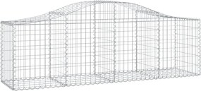Klenuté gabionové koše 13 ks 200x50x60/80 cm pozinkované železo 3145609