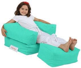 Atelier del Sofa Zahradní sedací vak Kids Single Seat Pouffe - Turquoise, Tyrkysová