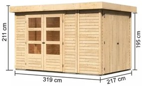 Dřevěný zahradní domek RETOLA 3 Lanitplast 319 cm