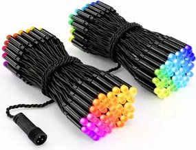 Barevná světýlka venkovní Twinkly strings 25 m Dual Pro, 2× 125 LED RGB, černý kabel, IP44, 2× 12,5 m