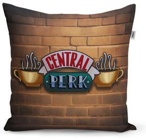Sablio Polštář Seriál přátelé CENTRAL PERK Cihly - 40x40 cm