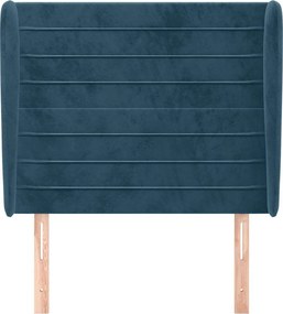 Čelo postele typu ušák tmavě hnědé 103x23x118/128 cm textil 3118142