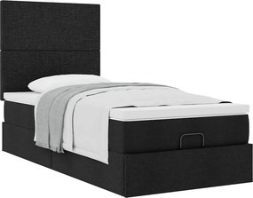 Osmanský rám postele s matrací černá 80x200cm textil 3313031