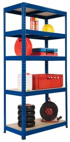 Policový regál Trestles RH 1800x1200x500, nosnost 1750 kg, 5 polic Barva: modrá RH5012-5-MODRA