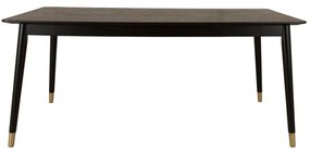 Černý jídelní stůl z kaučukového dřeva Canett Nelly, 180 x 90 cm