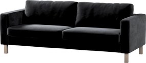 Potah na pohovku IKEA  Karlstad 3-místná, nerozkládací, krátký barva černá látka lesklé, sametová