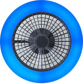Brilliant G60020/06  Stmívatelné LED svítidlo SALERNO ČERNÉ &amp; reverzn VENTILÁTOR + funkce LED