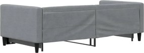 Válenda s přistýlkou světle šedá 90 x 200 cm textil 3196578