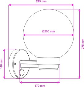 Brilagi - Venkovní nást. svítidlo se senz. HARBOR 1xE27/40W/230V IP33 antr./bílá