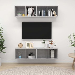 Nástěnné TV skříňky 2 ks betonově šedé dřevotříska 3079785