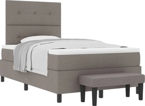 Postel s boxspringem s čelo Taupe 120 x 200 cm textil 3344062