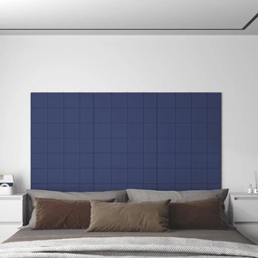 vidaXL Nástěnné panely 12 ks modré 60 x 15 cm textil 1,08 m²