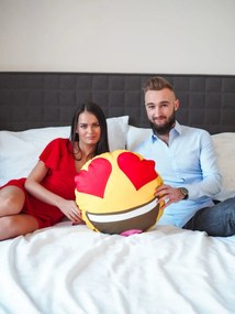 Sablio 3D polštář ve tvaru Smajlík srdce