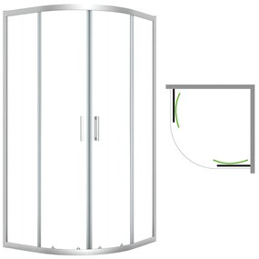 Laveo Čtvrtkruhový sprchový kout Desna 90x90 cm - JKD_096Z, chrom