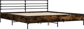 Rám postele kouřový dub 180 x 200 cm kompozitní dřevo a kov 3280059